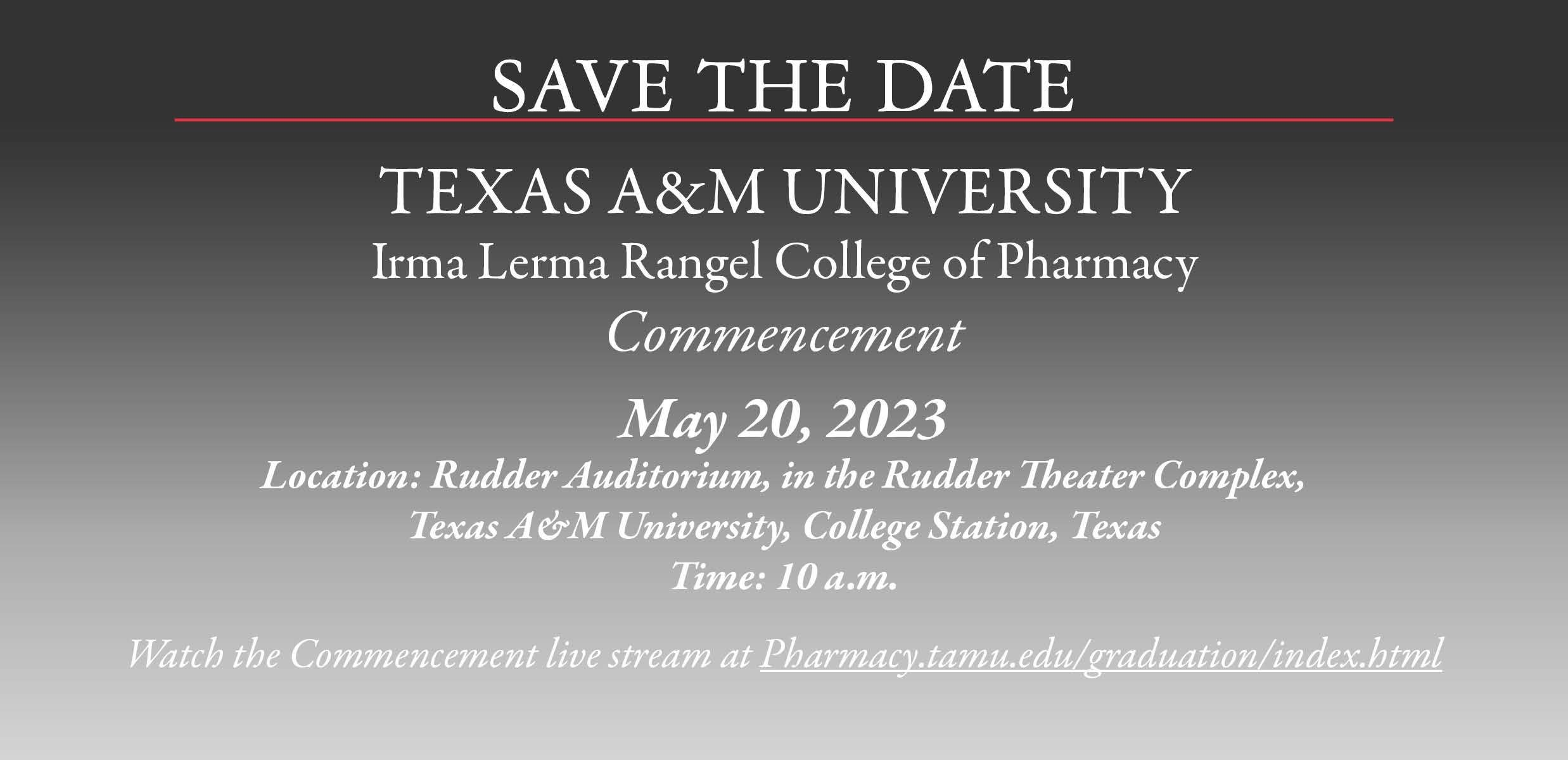 College of Pharmacy Graduation Information